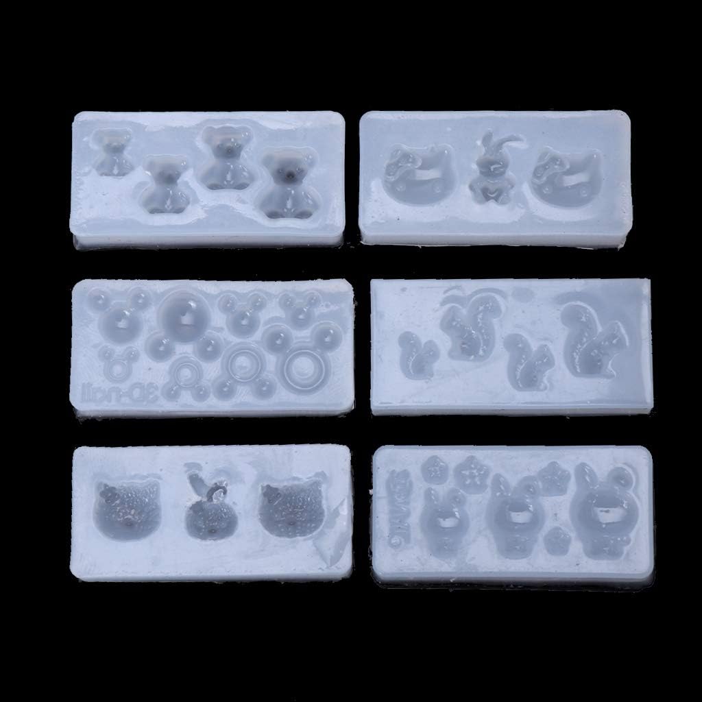 Chuance Silikonform Gießform Resin Form 6 Stücke 3D Tier Silikon Nail ...