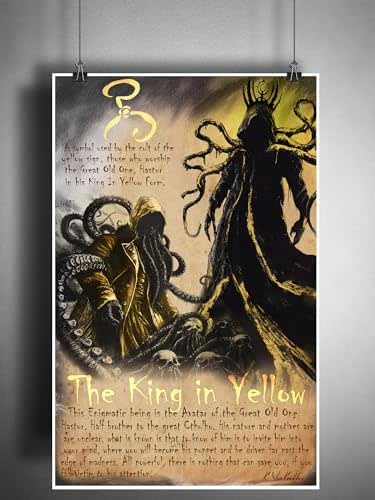 Amazon.com: The King in Yellow, Hastur, Lovecraftian Eldritch horror,mythological creature art ...