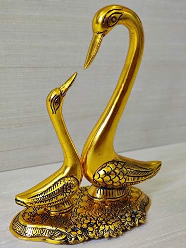 Metal Gold Plated Large Size Handicraft Kissing Duck Showpiece for Home ...