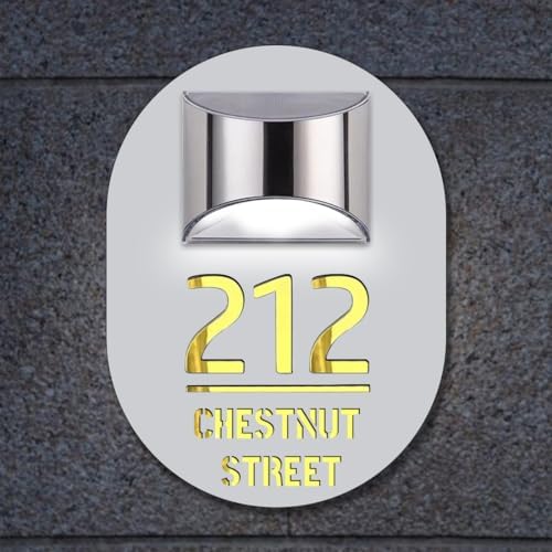 Amazon.com: Personalized Solar Modern Door Plaque,Address Plaque ...