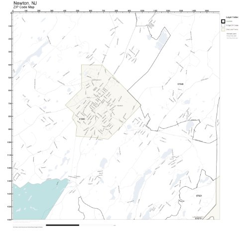 ZIP Code Wall Map of Newton, NJ ZIP Code Map Not Laminated: Amazon.com ...