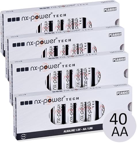 AA Batteries, NX Power AA Batteries 40 Pack - With 7 Years Shelf Life ...