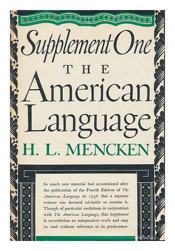 Supplement One: The American Language: H L MENCKEN: Amazon.com: Books