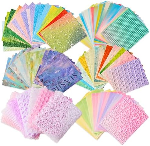 Amazon.com: 180 Sheets Textured Scrapbook Paper, Mixed Mesh Fabric ...