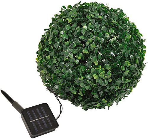 Woodside 2 x 28cm Solar Powered 20 LED Topiary Balls Hanging Garden ...