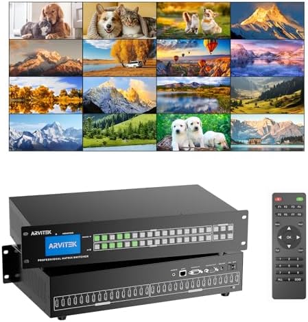 Amazon.com: 4K HDMI Matrix 16x16 w/Web & AUX Audio Output, ARVITEK ...
