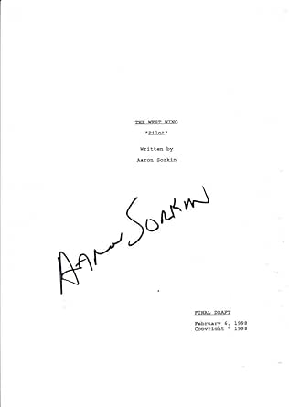 AARON SORKIN SIGNED 60 PAGE WEST WING PILOT EP SCRIPT AUTHENTIC ...