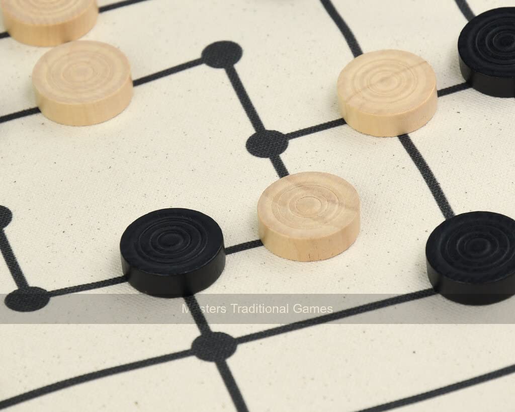 Medieval Nine Mens Morris Board Game – Cloth Board And Wooden Pieces ...