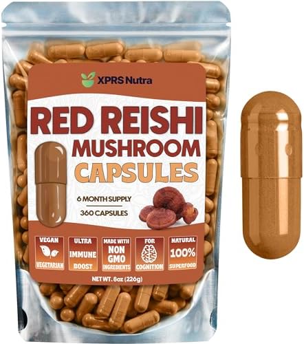 Amazon.com: Reishi Mushroom Capsules - 180 Count Red Reishi Mushroom ...