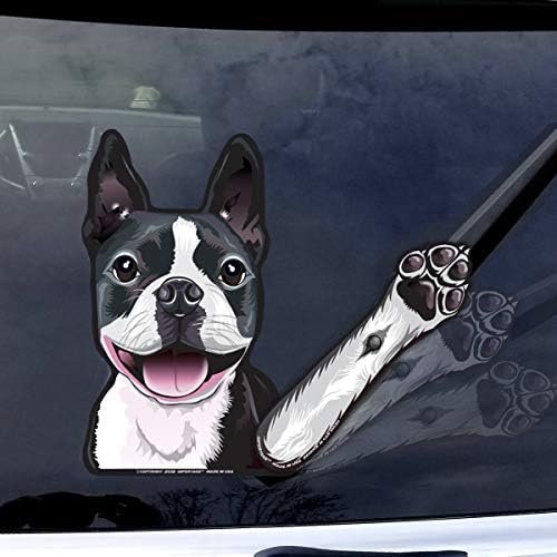 Amazon.com - Boston Terrier Waving Paw WiperTags with Decal for Rear ...
