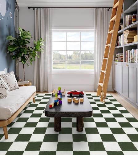 Amazon.com: Revival Rugs Gambit 8'x10’ Checkered Rug Washable Area Rug ...