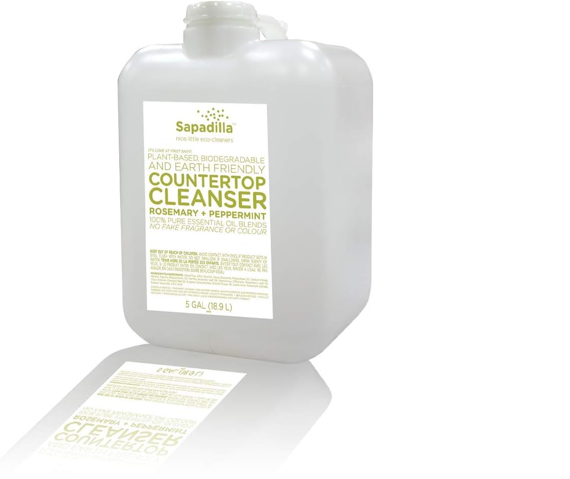 Amazon.com: Sapadilla Rosemary + Peppermint Biodegradable Countertop ...