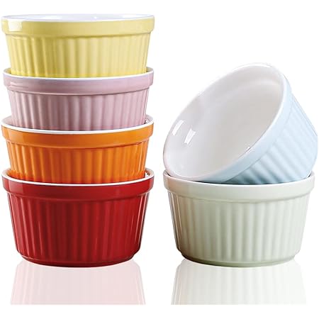 Amazon.com: Ramekins 6 oz, Set of 8, Creme Brulee Ramekins, Souffle ...