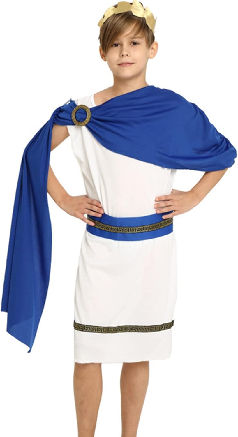 Amazon.com: RUNQHUI Boys Girls Mythos Greece God Toga Dress Roman ...