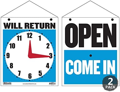 Amazon.com : Will Return Sign With Clock - 1 Pack - 9.25 x 5.75 Inch ...