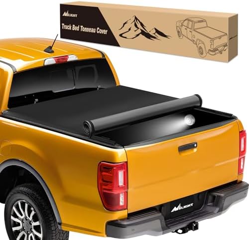 Amazon.com: Nilight Soft Roll Up Truck Tonneau Cover Compatible with ...