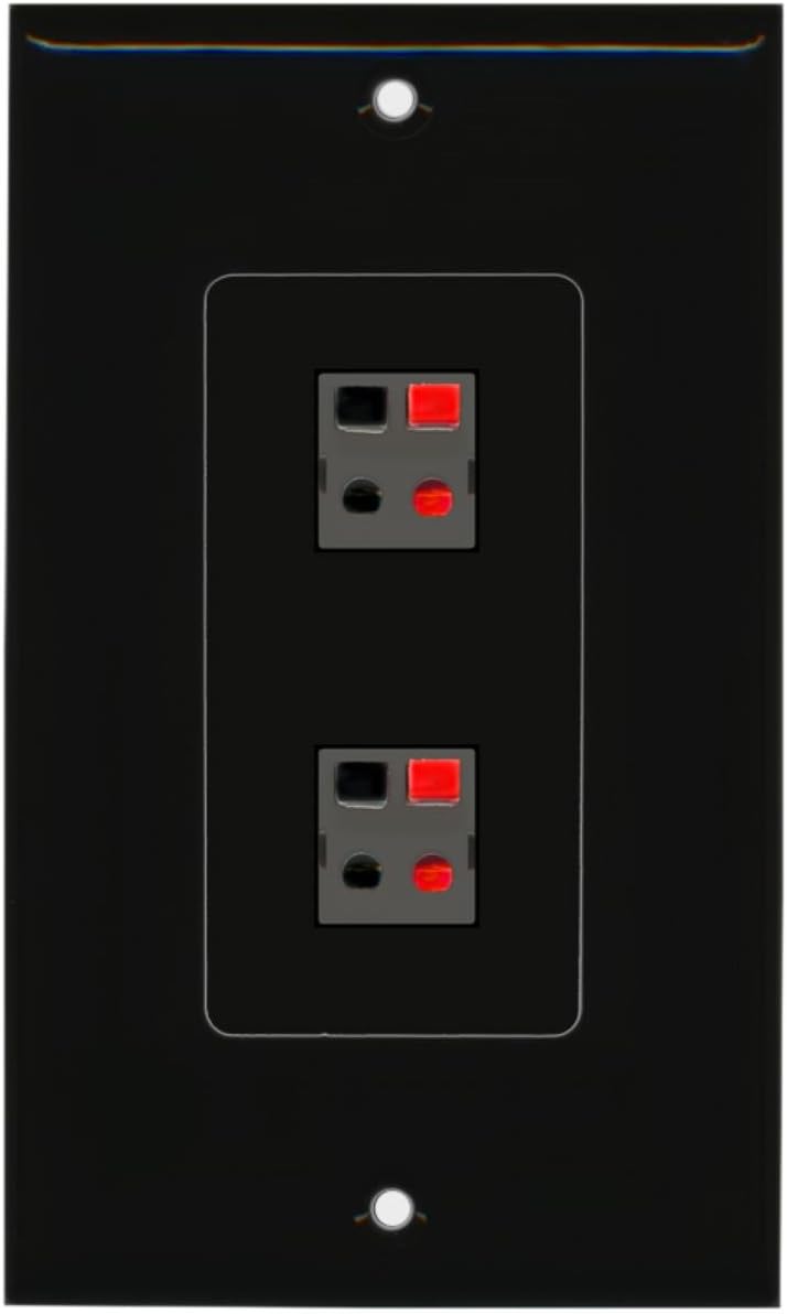 Amazon.com: RiteAV - 2 Port Speaker Decorative Wall Plate - Black ...