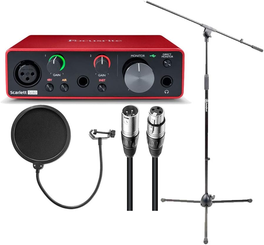 Amazon.com: Focusrite Scarlett Solo 3rd Gen USB Audio Interface Bundle ...
