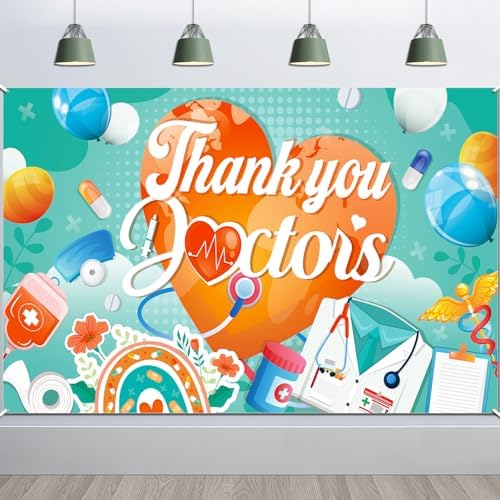 Amazon.com: Happy Doctor's Day Banner Backdrop Decorations, National ...