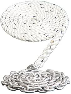 WINDLASSES Anchor RODE- 5/8" 3 Strand Nylon Spliced to 5/16" Galvanized ...