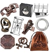 Amazon.com: 6 PCS Metal Brain Teaser Puzzles Logic Metal Puzzle for ...