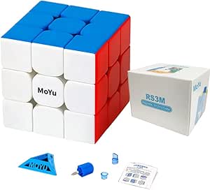 Amazon.com: Moyu RS3M 2020 3x3 Speed Cube Stickerless, Magnetic 3D ...