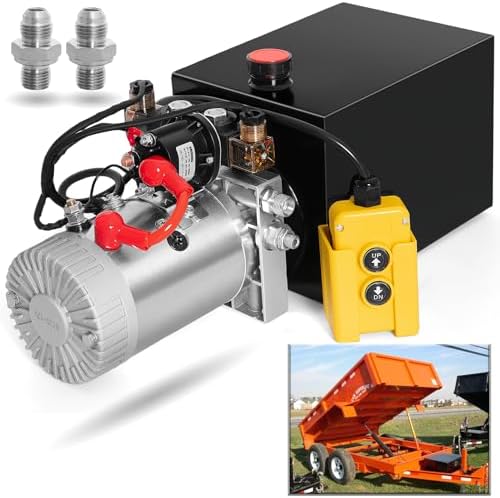 Amazon.com: Hydraulic Pump 12V Dump Trailer Pump - Double Acting, 8 ...