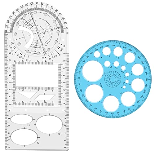 TOTOKA Multifunctional Geometric Ruler Drawing Ruler Clear - Want It All