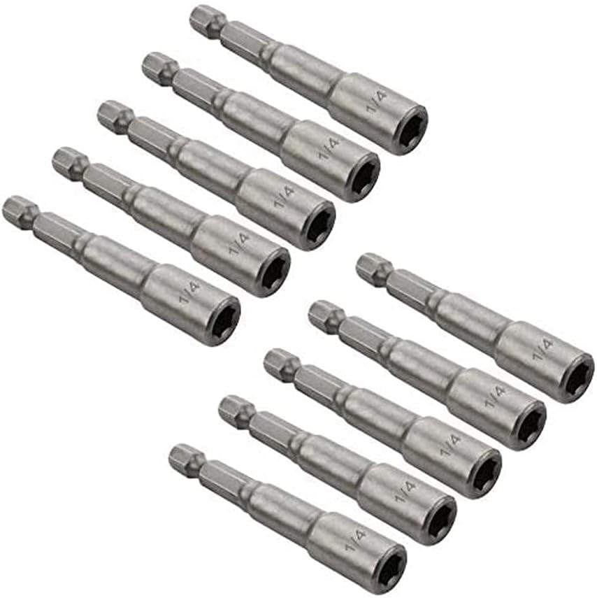 Bestgle 10 Pcs Power Impact Nut Driver Bit Sets, 1/4 Inch Hex Shank ...