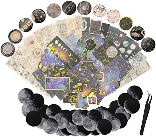 191PCS Celestial Vintage Astronomy Stickers, Decorative Gold Star ...