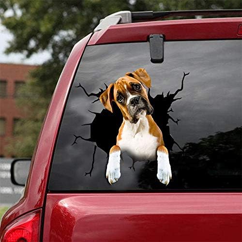Amazon.com: Ocean Gift Boxer Car Decals, Dog Car Stickers Pack of 2 ...