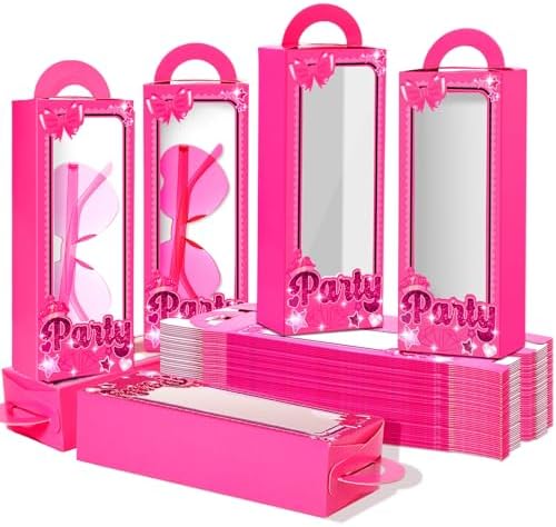 Amazon.com: Gueevin 60 Pcs Pink Girls Party Favor Boxes Pink Doll Gift ...