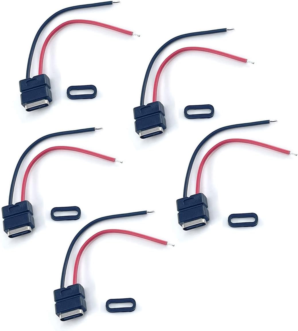 Amazon.com: ThtRht 5 Pack Type-C Female Chassis with 2 Pin Wire USB C ...