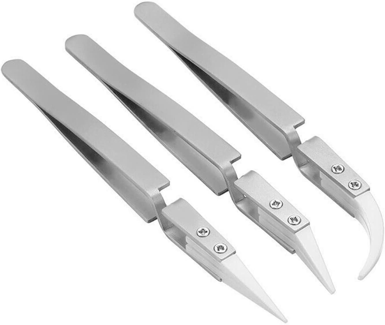 Bestgle 3 Pcs Precision Reverse Ceramic Tweezer Set Heat Resistant Non ...