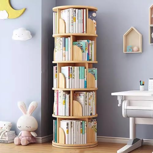 Amazon.com: Lebolna Rotating Bookshelf Tower,3/4/5 Tier Round Bookshelf ...