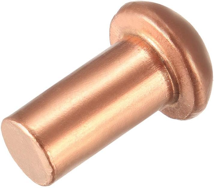 Amazon.com: uxcell 200 Pcs 1/8" x 1/4" Copper Round Head Solid Rivets ...