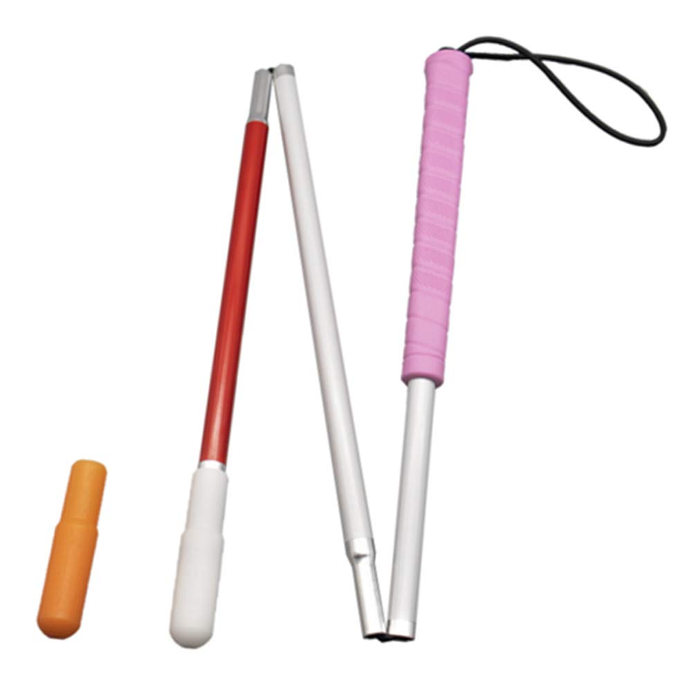 Buy 70cm White Cane, Aluminum Folding Cane for The Blind,Folds Down 3 ...