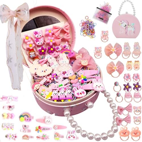 Amazon.com : PLIOPYIK Girls Hair Accessories Set,Girls Hair Kit Jewelry ...