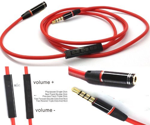 Amazon.com: NewFantasia Headphone Adapter with Remote & Mic Extension ...