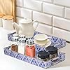 Amazon.com: MAONAME Blue Vanity Tray Set of 2, Plastic Decorative Trays ...