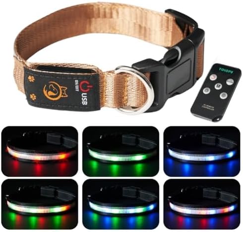 Amazon.com : Tolopu LED Dog Collar with Remote Control, Light Up Dog ...