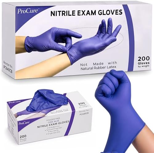 Amazon.com: ProCure [200 Count Disposable Nitrile Gloves Large - Powder ...