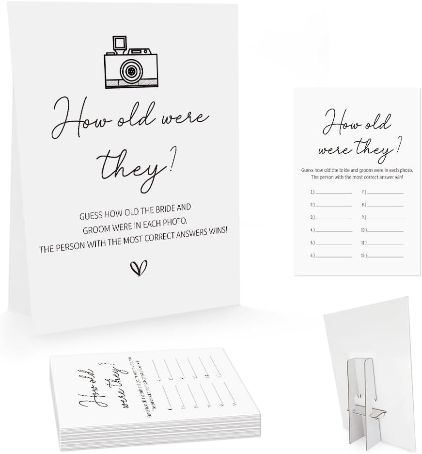 Amazon.com: Minimalist How Old Were the Bride and Groom Game, Guessing ...