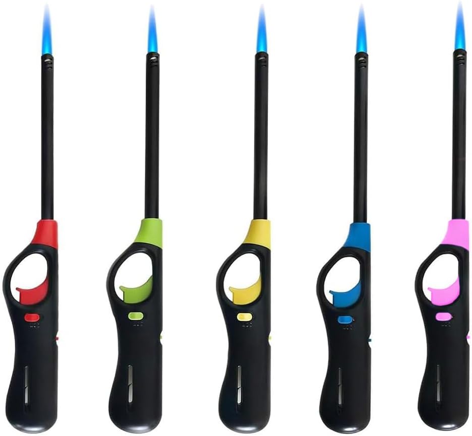 ANGIX 5 x Jet Flame Lighters BBQ Wind-Proof Child-Resistant Multipack ...