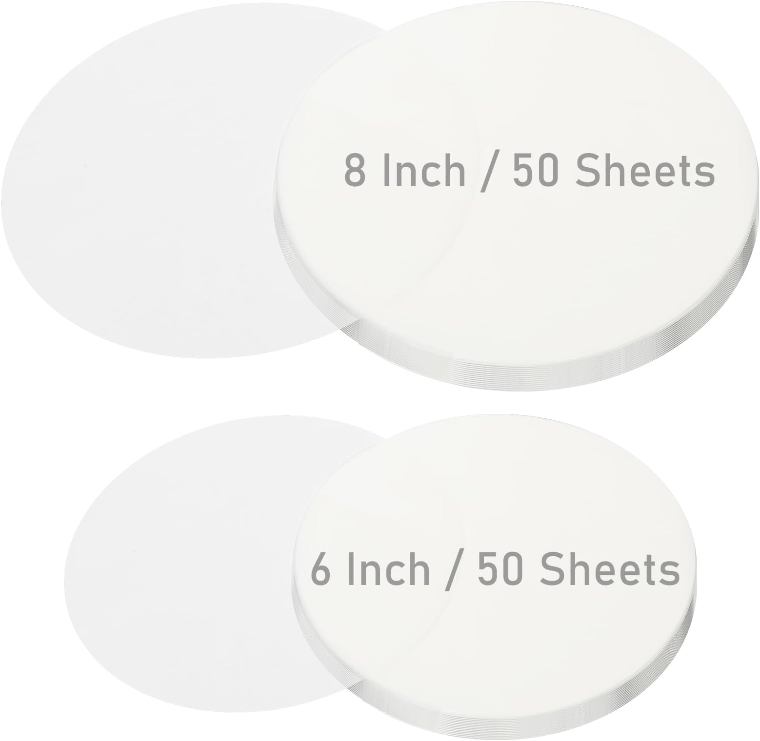 Amazon.com: 8 Inch/6 Inch Parchment Paper Sheets, 100 Sheets Disposable ...