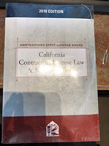 California Contractors License Law & Reference Book 2018: Contractors ...
