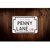 Amazon.com: KENSILO Penny Lane Street Sign Vintage Reproduction Metal ...
