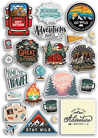 A4 Sticker Sheet Adventure Vinyl Stickers - Great Outdoors Explore Men ...