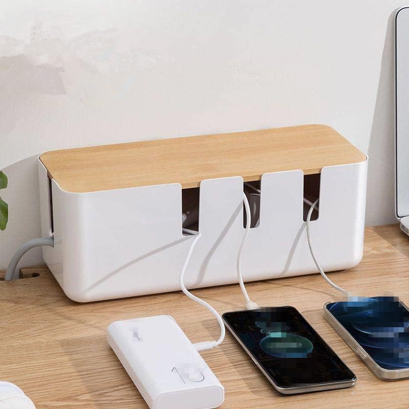 Amazon.com: Cable Management Box- Cable Clips Set,Wood Lid,Cord ...