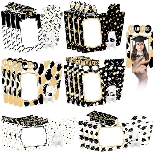 Vercraft 48 Pack Graduation Paper Picture Frames with Easel Paper Photo ...